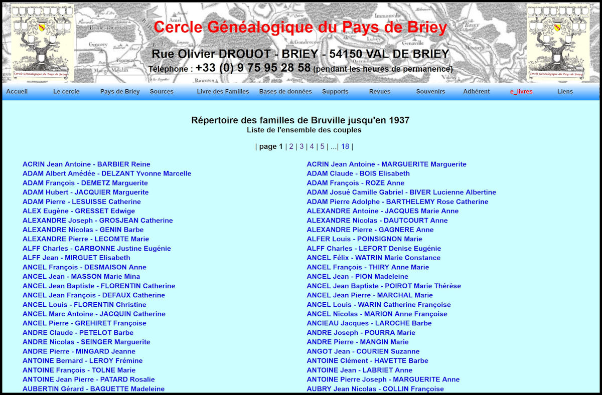 Cercle Généalogique Pays de Briey